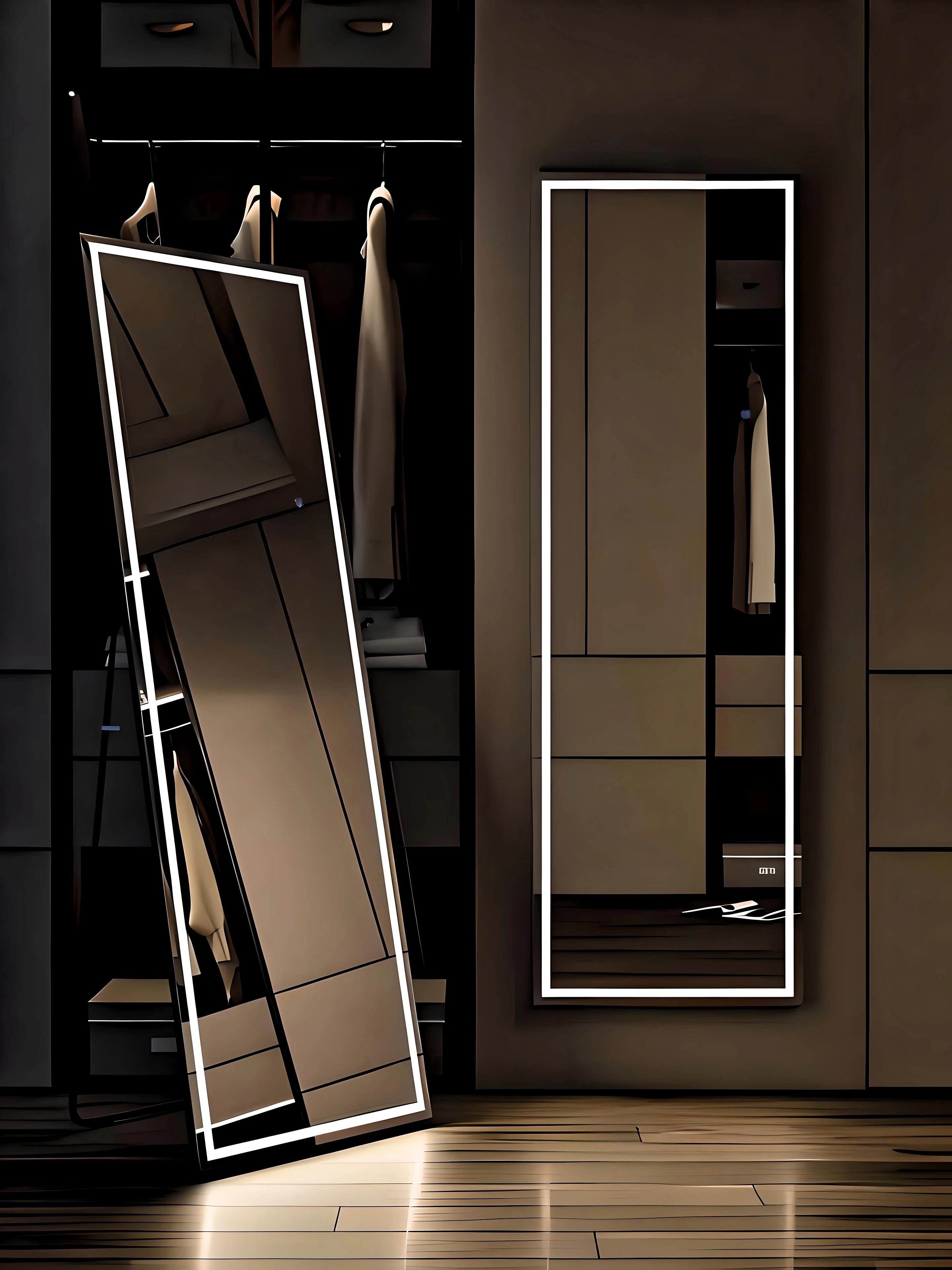 Modern LED Standing Mirror - Enhance Vision & Stylish Look