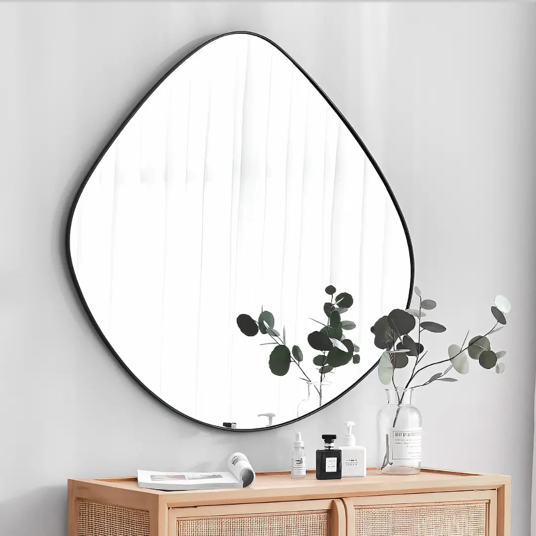 Modern Flow Mirror | Glassonomic Custom Shape | Irregular Art Design